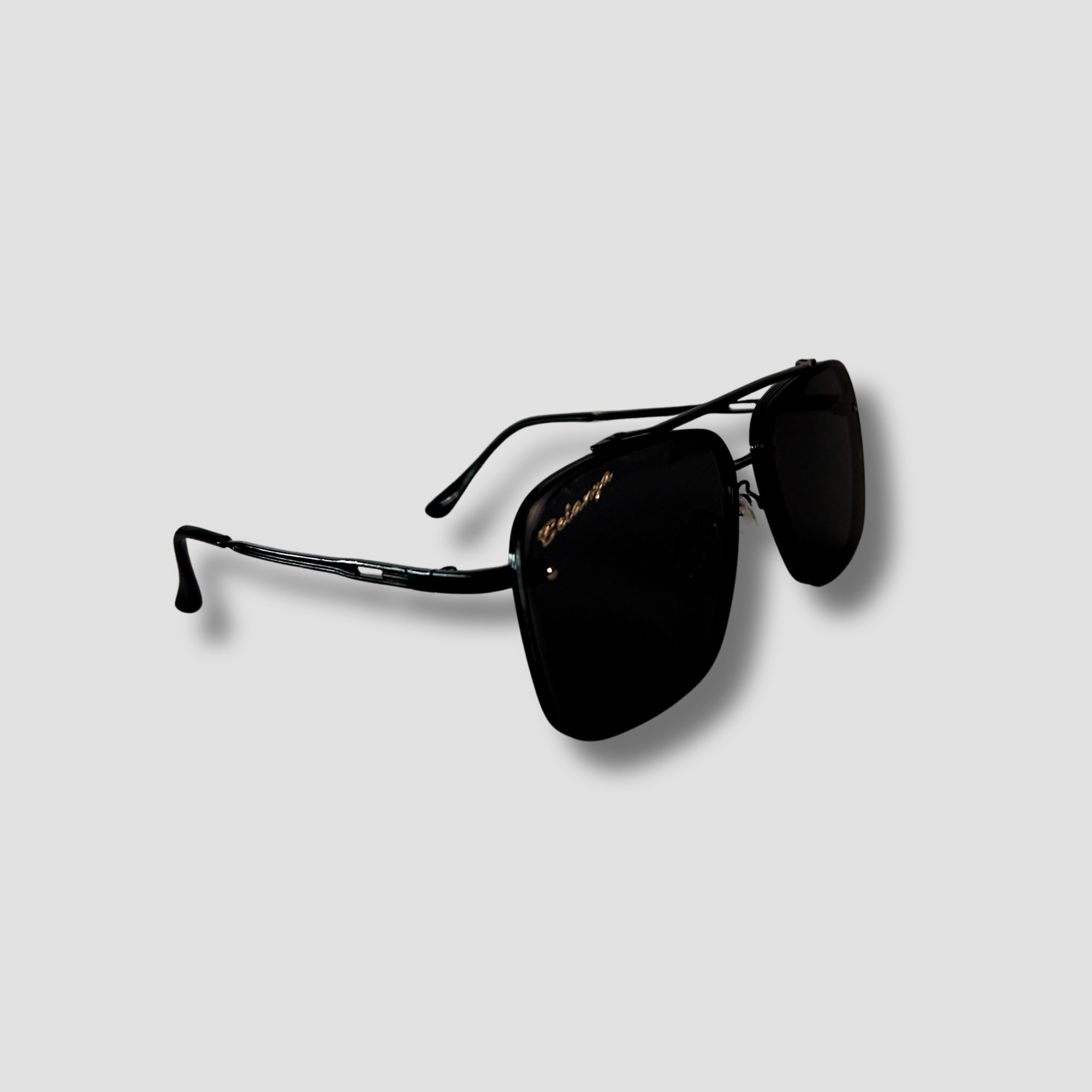 Belanza Square Black Metal Sunglasses | oversized Luxury Men's Sunglasses