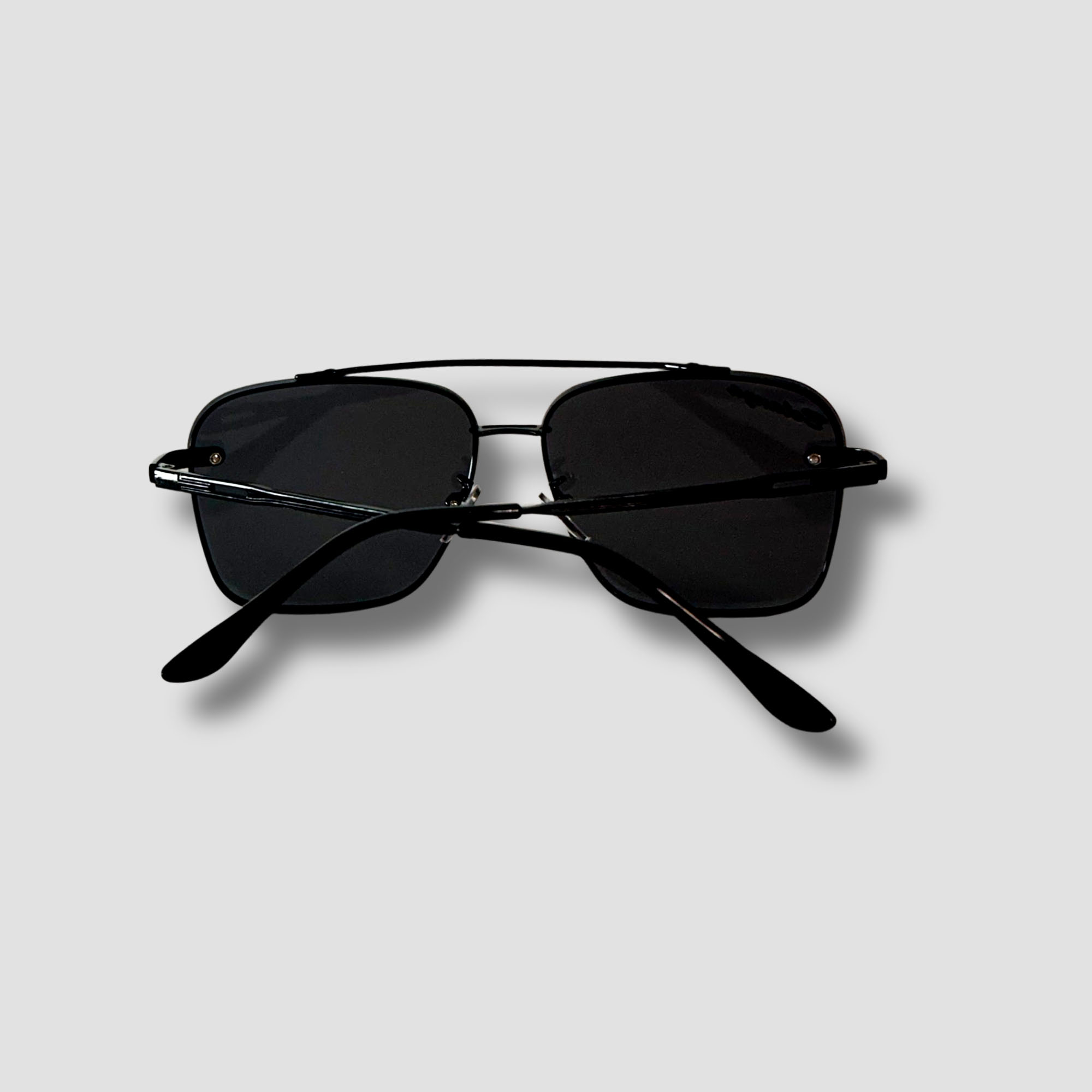 Belanza Square Black Metal Sunglasses | oversized Luxury Men's Sunglasses